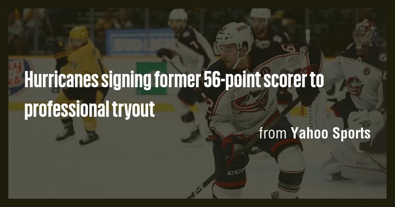 Hurricanes signing former 56-point scorer to professional tryout - Briefly