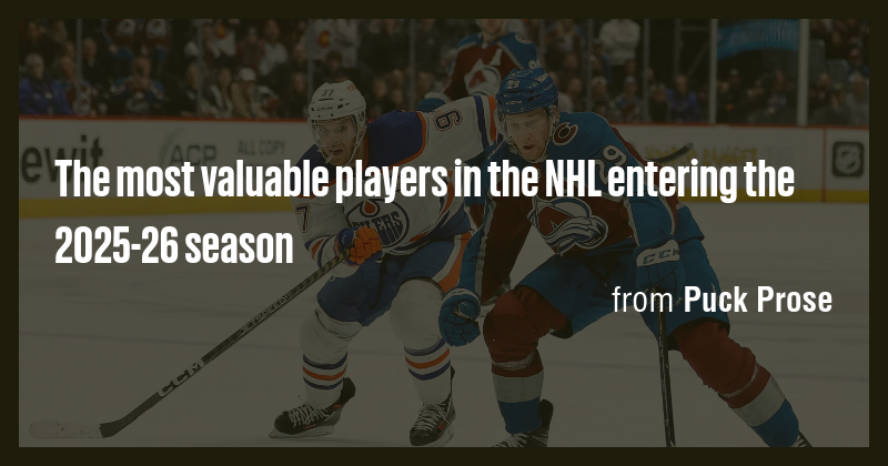 The most valuable players in the NHL entering the 2025-26 season - Briefly