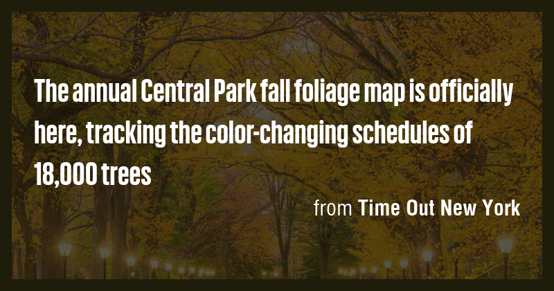 The annual Central Park fall foliage map is officially here, tracking ...