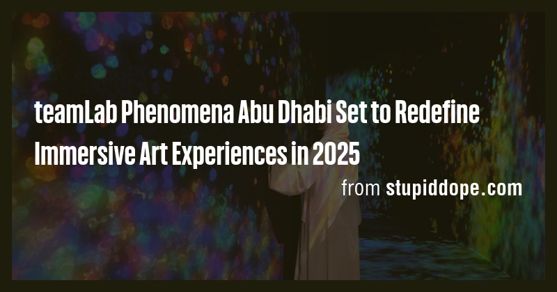 teamLab Phenomena Abu Dhabi Set to Redefine Immersive Art Experiences ...