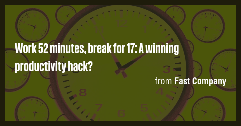 Work 52 minutes, break for 17: A winning productivity hack? - Briefly