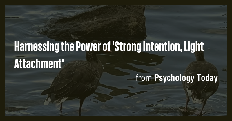 Harnessing the Power of 'Strong Intention, Light Attachment' - Briefly