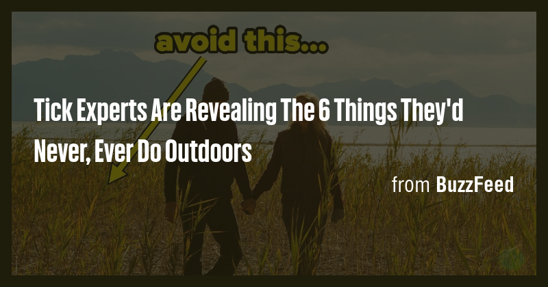 Tick Experts Are Revealing The 6 Things They'd Never, Ever Do Outdoors ...