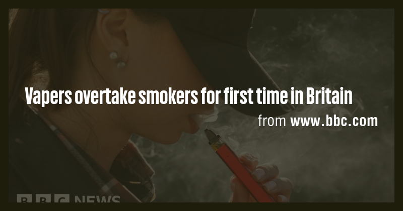Vapers overtake smokers for first time in Britain - Briefly