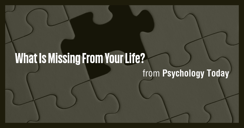 What Is Missing From Your Life? - Briefly