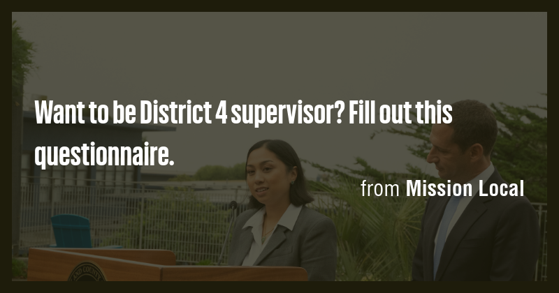Want to be District 4 supervisor? Fill out this questionnaire. - Briefly