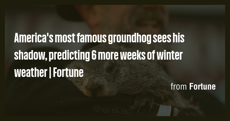 America's most famous groundhog sees his shadow, predicting 6 more ...