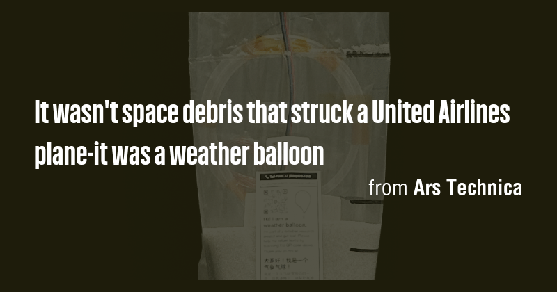 It wasn't space debris that struck a United Airlines plane-it was a ...