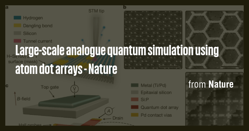 Large-scale analogue quantum simulation using atom dot arrays - Nature ...