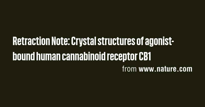 Retraction Note: Crystal structures of agonist-bound human cannabinoid ...