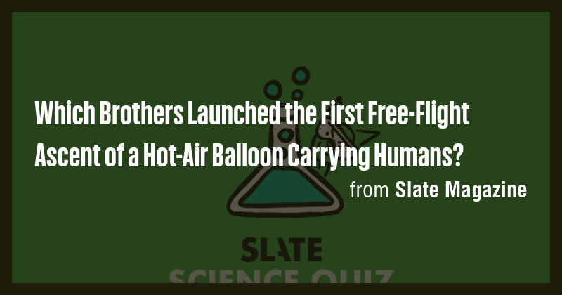 Which Brothers Launched the First Free-Flight Ascent of a Hot-Air ...