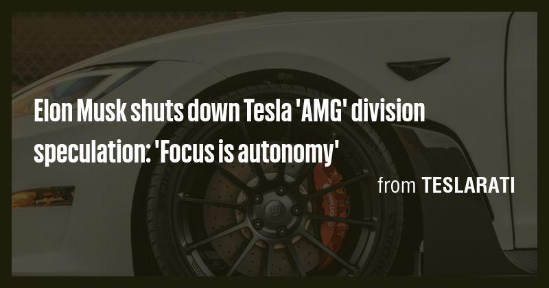 Elon Musk shuts down Tesla 'AMG' division speculation: 'Focus is ...