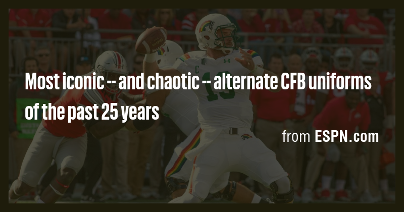 Most iconic -- and chaotic -- alternate CFB uniforms of the past 25 ...
