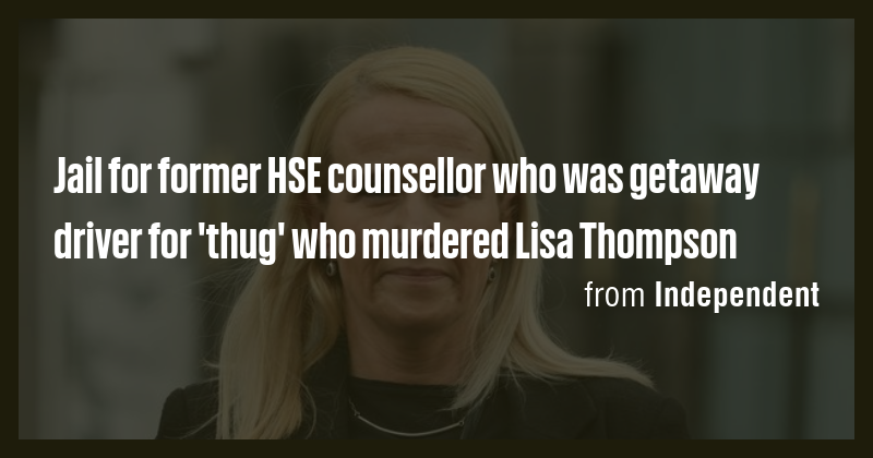 Jail for former HSE counsellor who was getaway driver for 'thug' who ...