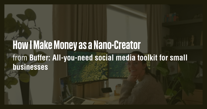 How I Make Money as a Nano-Creator - Briefly