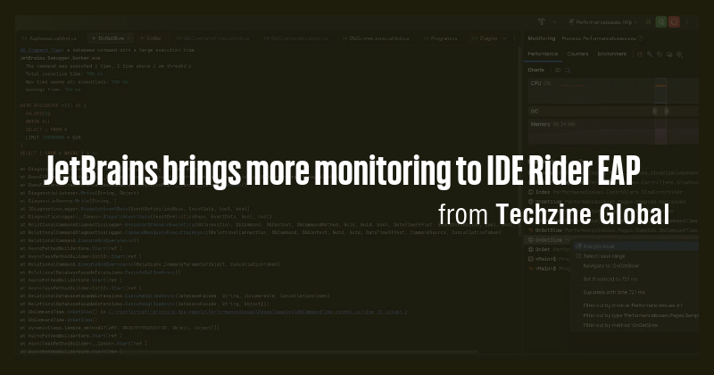 JetBrains brings more monitoring to IDE Rider EAP - Briefly