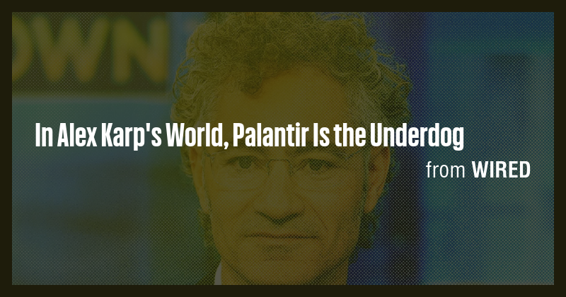 In Alex Karp's World, Palantir Is the Underdog - Briefly