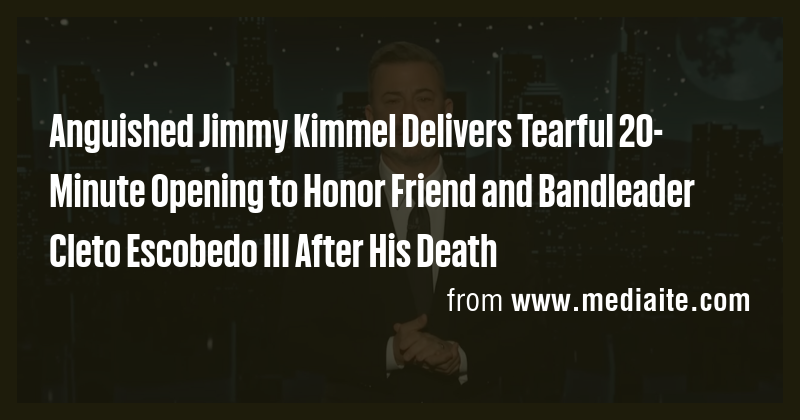 Anguished Jimmy Kimmel Delivers Tearful 20-Minute Opening to Honor ...
