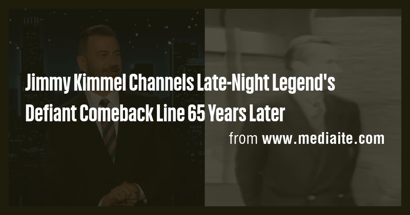 Jimmy Kimmel Channels Late-Night Legend's Defiant Comeback Line 65 ...
