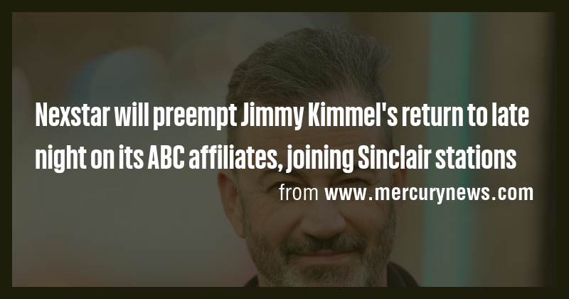 Nexstar will preempt Jimmy Kimmel's return to late night on its ABC ...