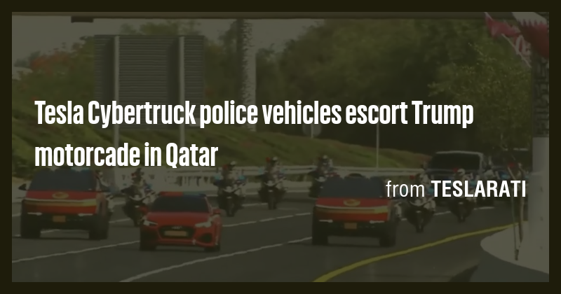 Tesla Cybertruck police vehicles escort Trump motorcade in Qatar - Briefly