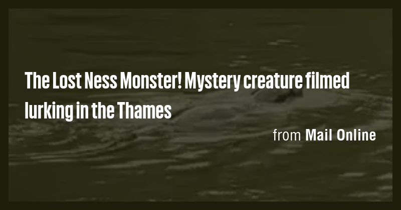 The Lost Ness Monster! Mystery creature filmed lurking in the Thames ...