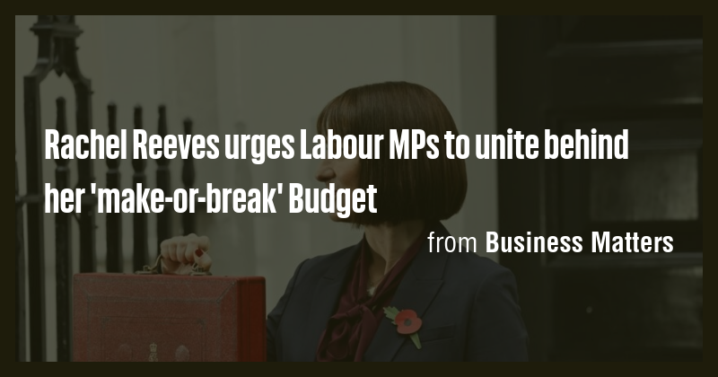Rachel Reeves urges Labour MPs to unite behind her 'make-or-break ...