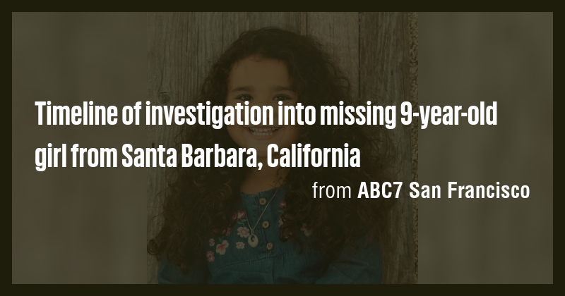 Timeline of investigation into missing 9-year-old girl from Santa ...