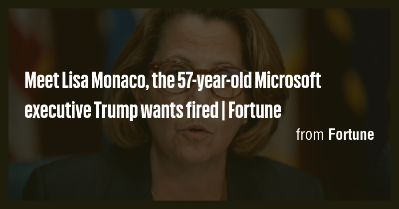 Meet Lisa Monaco, the 57-year-old Microsoft executive Trump wants fired ...