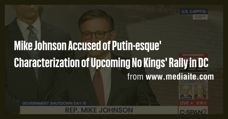 Mike Johnson Accused of Putin-esque' Characterization of Upcoming No ...