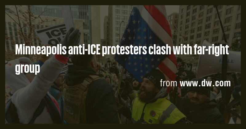 Minneapolis anti-ICE protesters clash with far-right group - Briefly