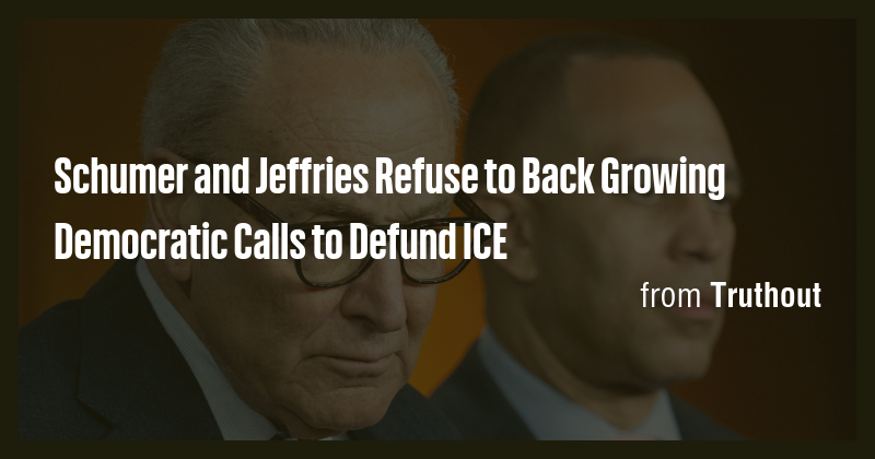 Schumer and Jeffries Refuse to Back Growing Democratic Calls to Defund ...