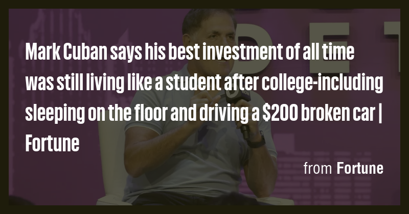 Mark Cuban says his best investment of all time was still living like a ...