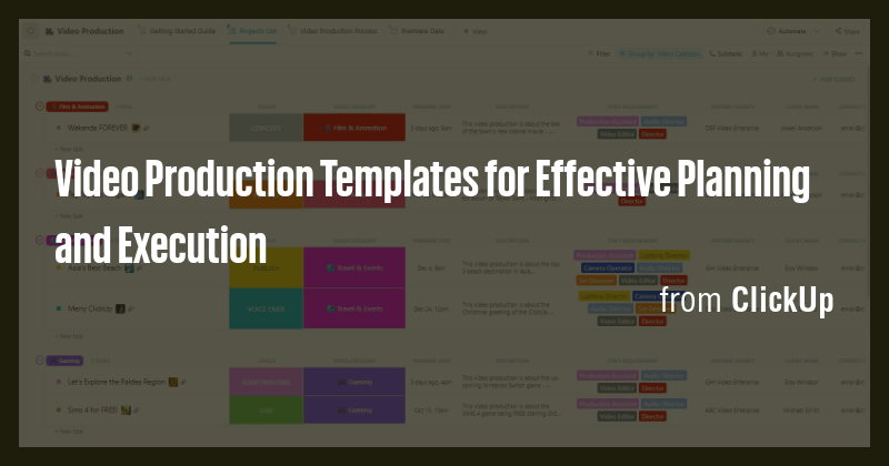 Video Production Templates for Effective Planning and Execution - Briefly
