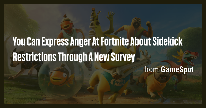 You Can Express Anger At Fortnite About Sidekick Restrictions Through A ...
