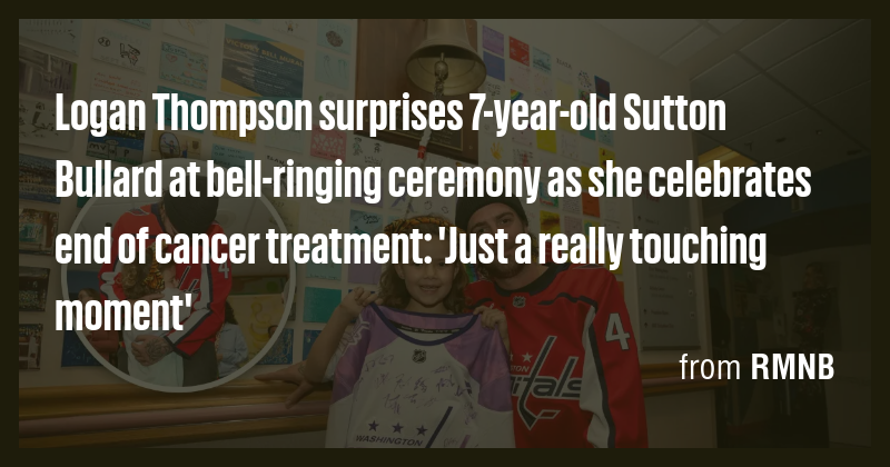 Logan Thompson surprises 7-year-old Sutton Bullard at bell-ringing ...