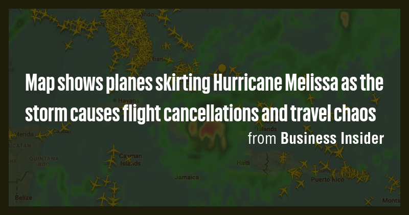 Map shows planes skirting Hurricane Melissa as the storm causes flight ...
