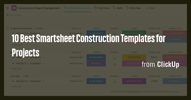 10 Best Smartsheet Construction Templates for Projects - Briefly